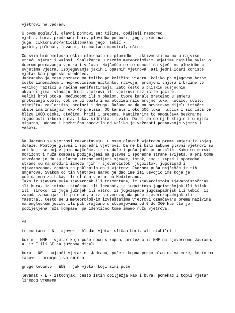 Vjetrovi na Jadranu | PDF