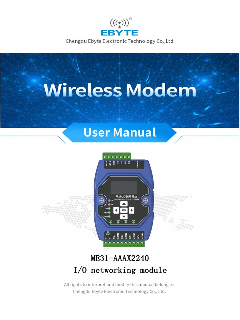 ME31-AAAX2240+UserManual EN V1.1 | PDF | Ip Address | Computer Network
