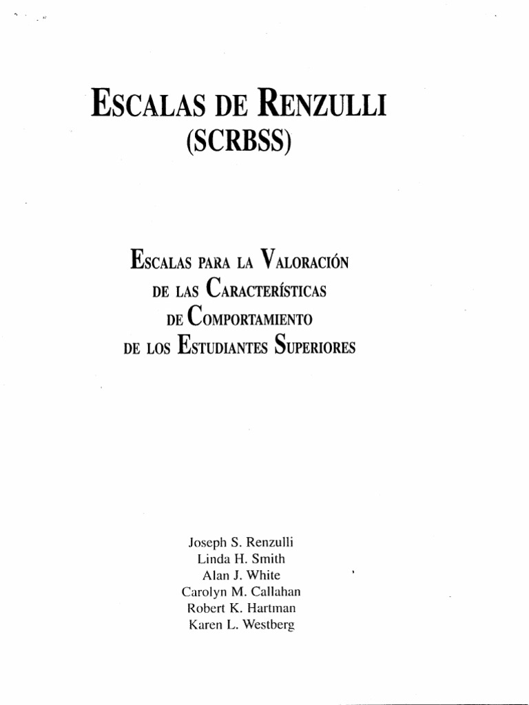 escala Renzulli para la valoración AACC | PDF