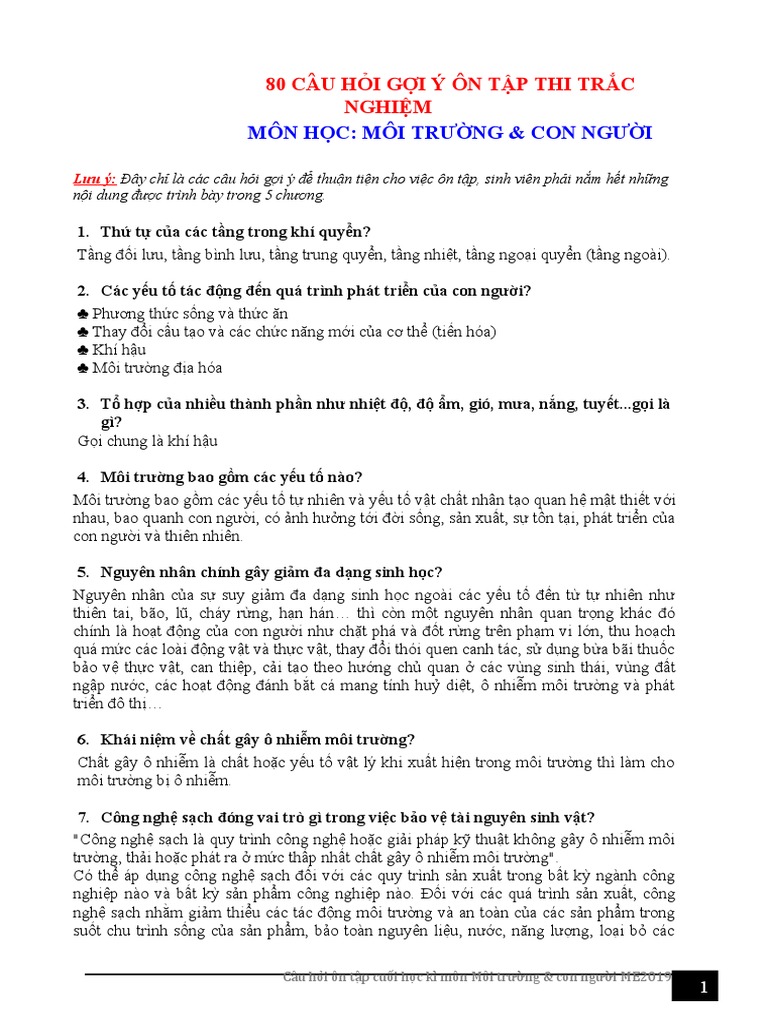 Câu hỏi ôn tập MTCN | PDF