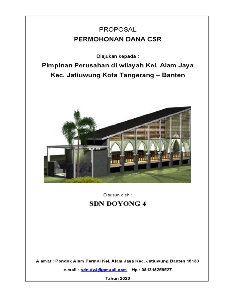 Proposal Dana CSR untuk SDN Doyong 4 | PDF