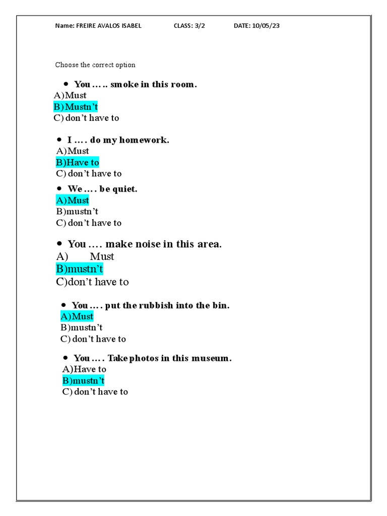 English Modals Practice Quiz | PDF