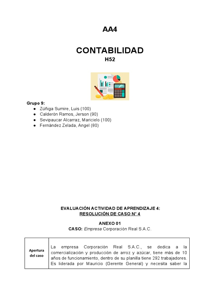 Grupo N°9. Aa4 | PDF | Contabilidad | Contabilidad financiera