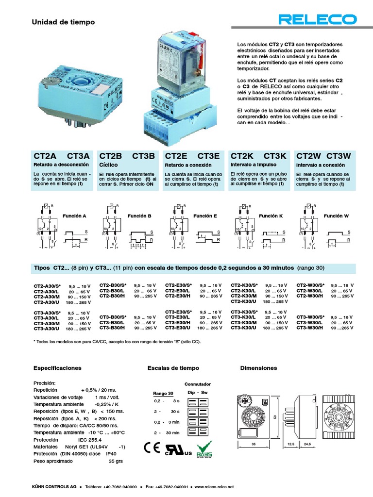 Unidad de Tiempo CT2 CT3 | PDF | Relé | Ingenieria Eléctrica