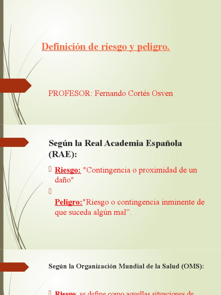 Definición de Riesgo y Peligro | PDF