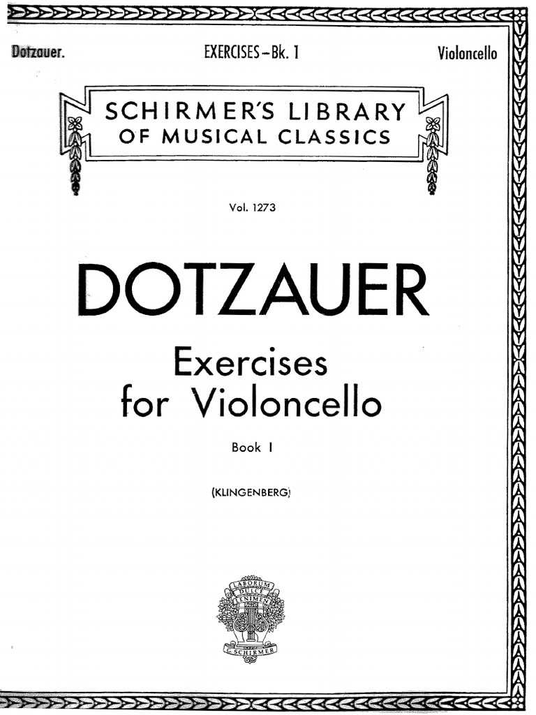 Dotzauer - Esercizi Per Violoncello - Vol. 1 | PDF