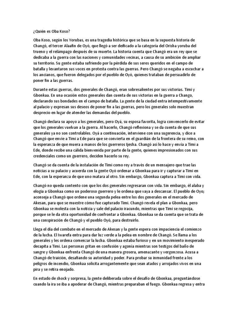 Quién Es Oba Koso | PDF