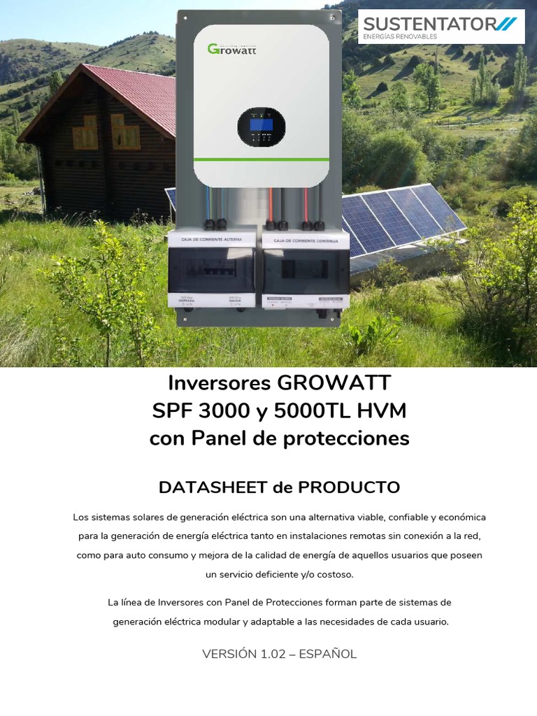 Datasheet Growatt SPF 3000-5000TL HVM Con Panel de Protecciones v1.02 ...