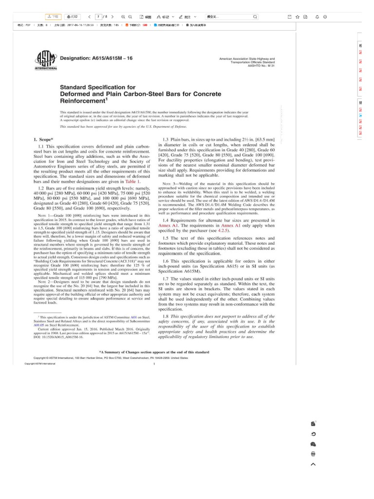 Astm A615-16 | PDF