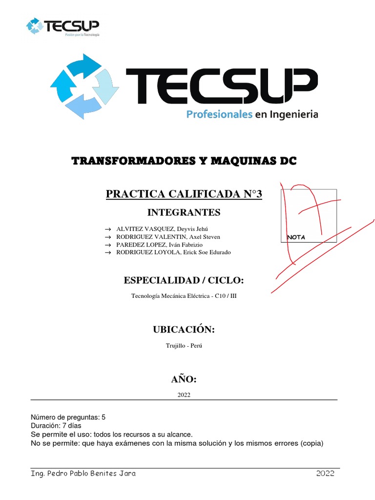 annotated-PC 3 TRANSFORMADORES Y MAQUINAS DC | PDF | Transformador | Inductor