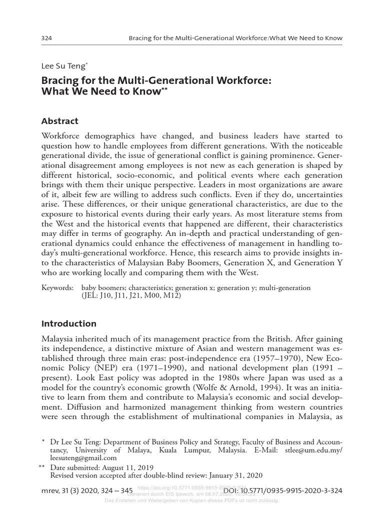 Bracing For The Multi Generational Workforce - What We Need To Know | PDF | Millennials ...
