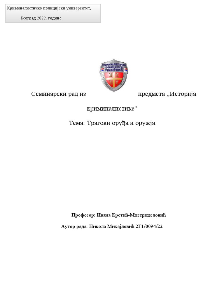 Seminarski Rad - Istorija | PDF