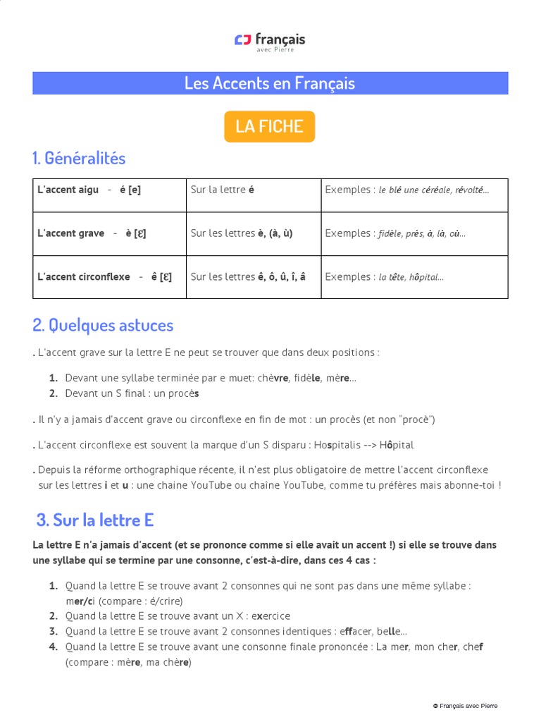 Accents en Français : Guide Pratique | PDF | Linguistique ...