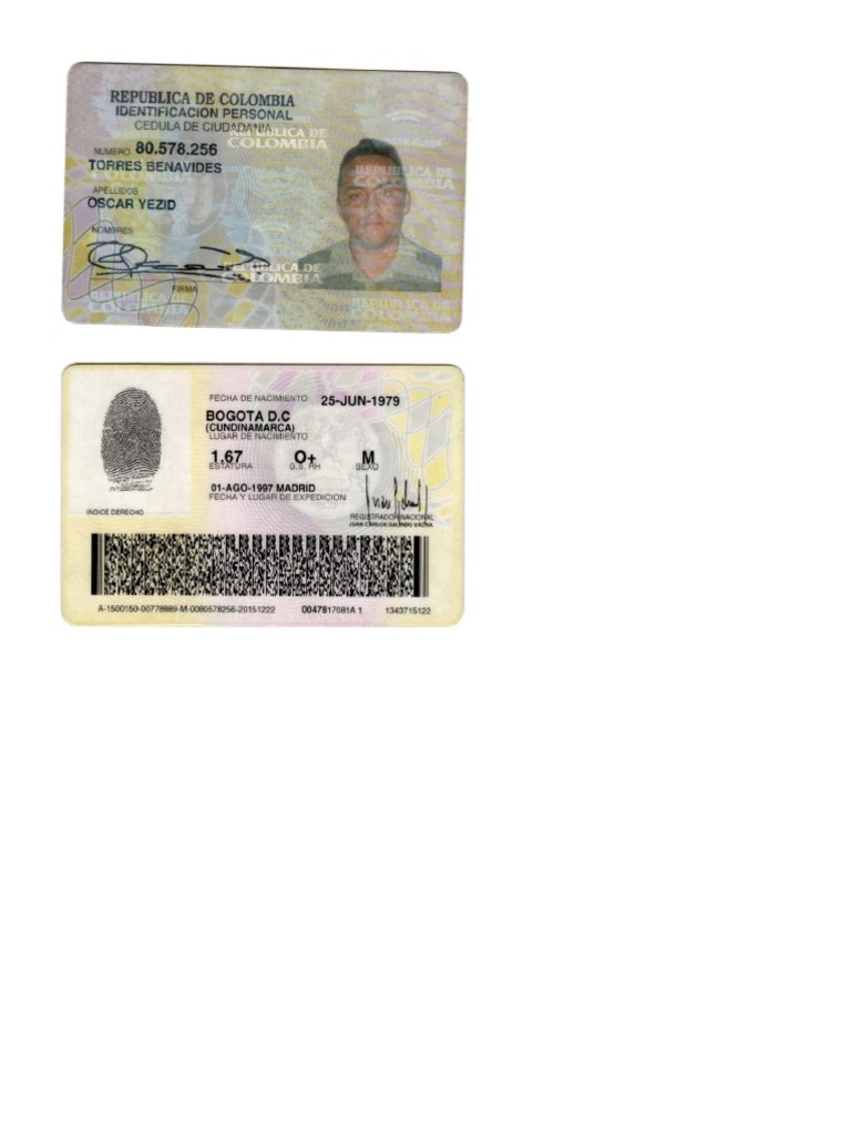 Cedula Oscar Torres | PDF