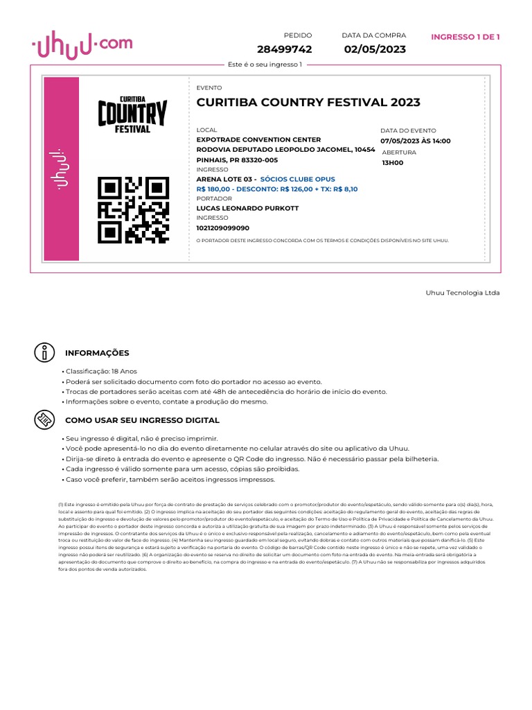 Meus Ingressos | PDF