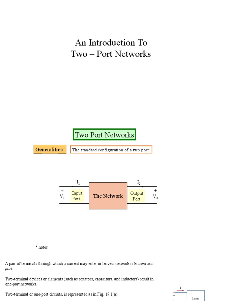 Two Port Networks - Impedance and Admitance Parameters-1 | PDF ...