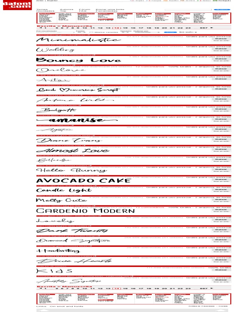 Escrita Manuscrita Dafont - Com 4 | PDF
