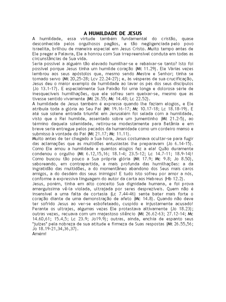 A Humildade de Jesus | PDF | Jesus