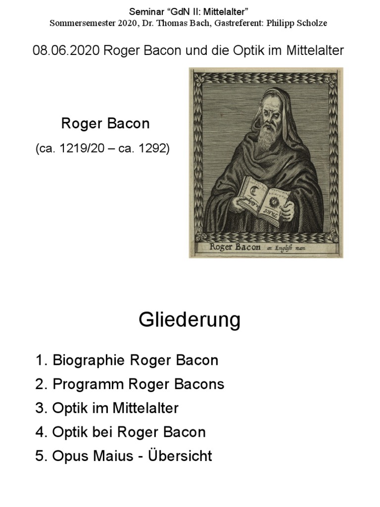 Roger Bacon Optik Präsentation | PDF