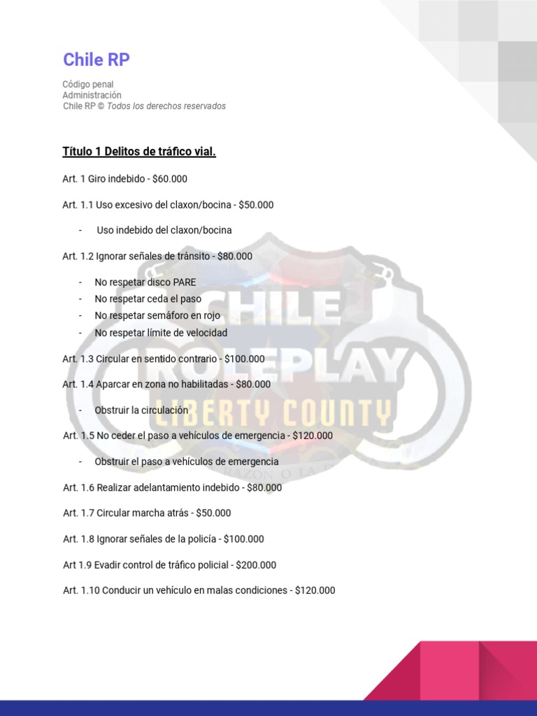 Codigo Penal Chile RP | PDF | Robo | Peligros