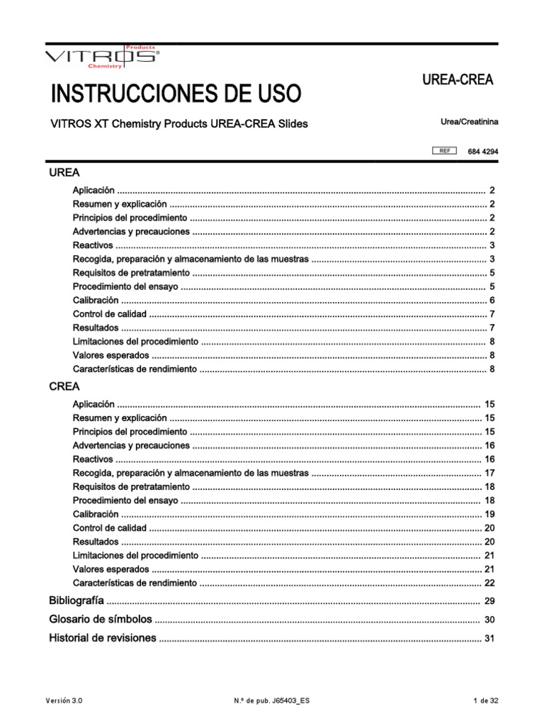 Urea-Crea J65403 Es XT 3 | PDF | Amoníaco | Calibración