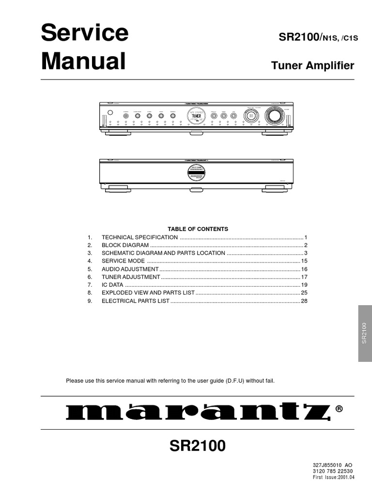 Marantz SR 2100 Service Manual | PDF | Frequency Modulation | Hertz