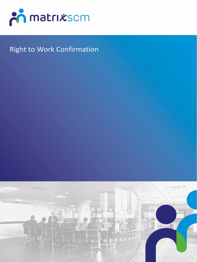 Matrix SCM - Right to Work Confirmation - 2022. (1) ASDA | PDF ...