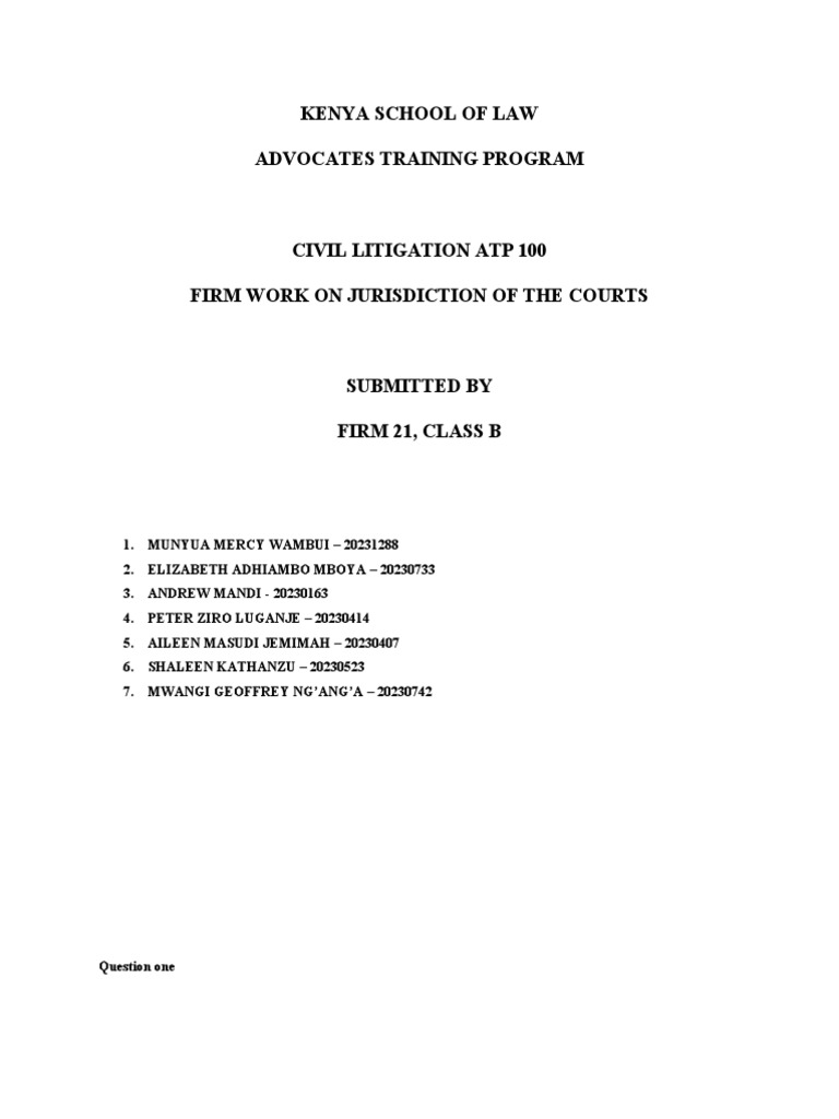 Civil Litigation - Jurisdiction-1 | PDF | Alternative Dispute ...