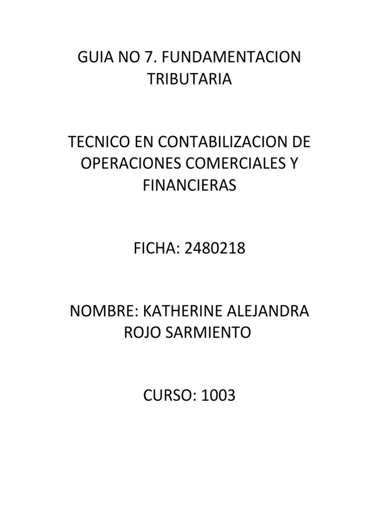 Guia No 7 | PDF | Impuestos | Impuesto sobre la renta