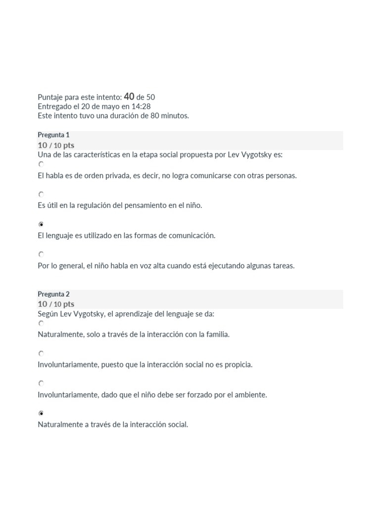 Actividad de Puntos Evaluables - Escenario 2 Lenguaje y Pensamiento | PDF