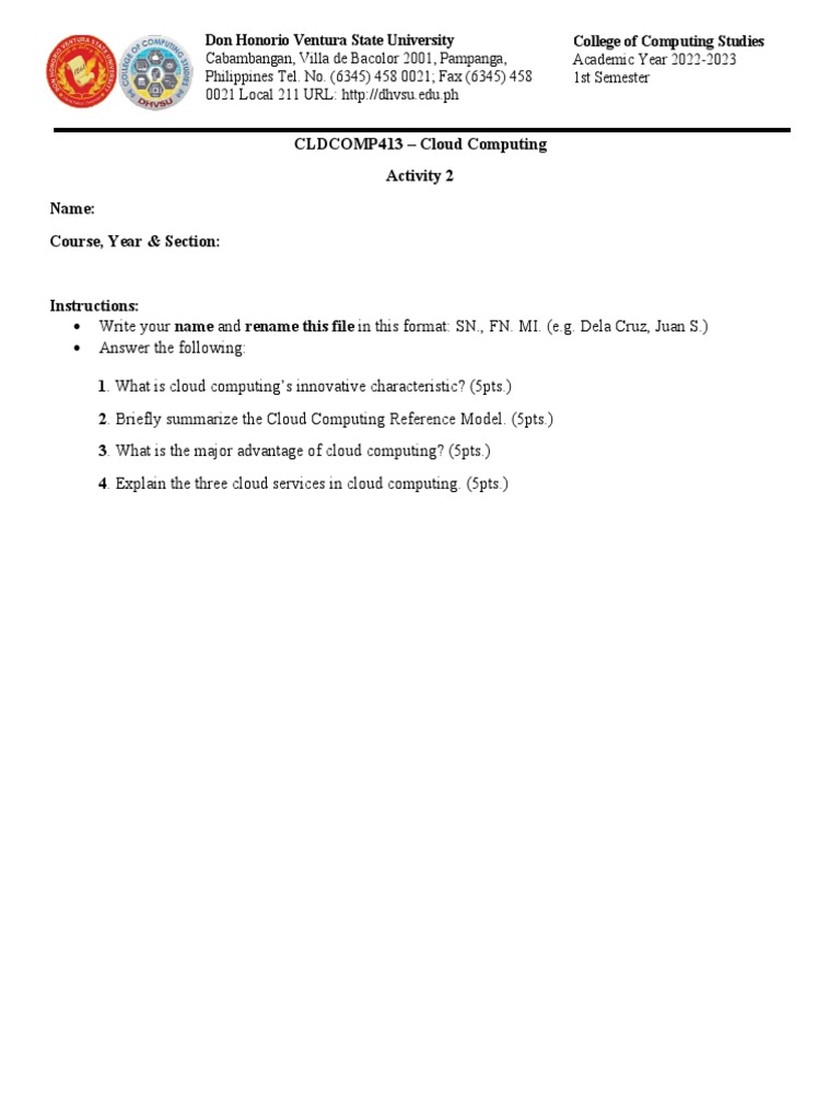 Activity 2 Cloud Computing | PDF