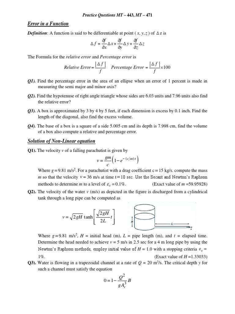 NC PracticeProblems | PDF | Integral | Physical Quantities