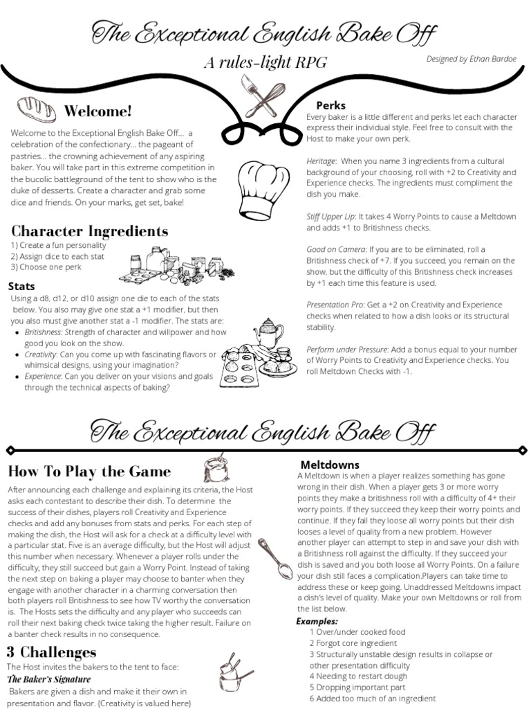 The Exceptional English Bake Off Draft 2 | PDF