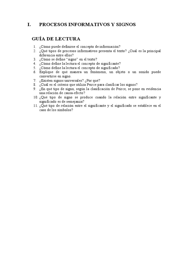 Utf-8''Procesos Informativos y Signos - GuÍa de Lectura | PDF ...