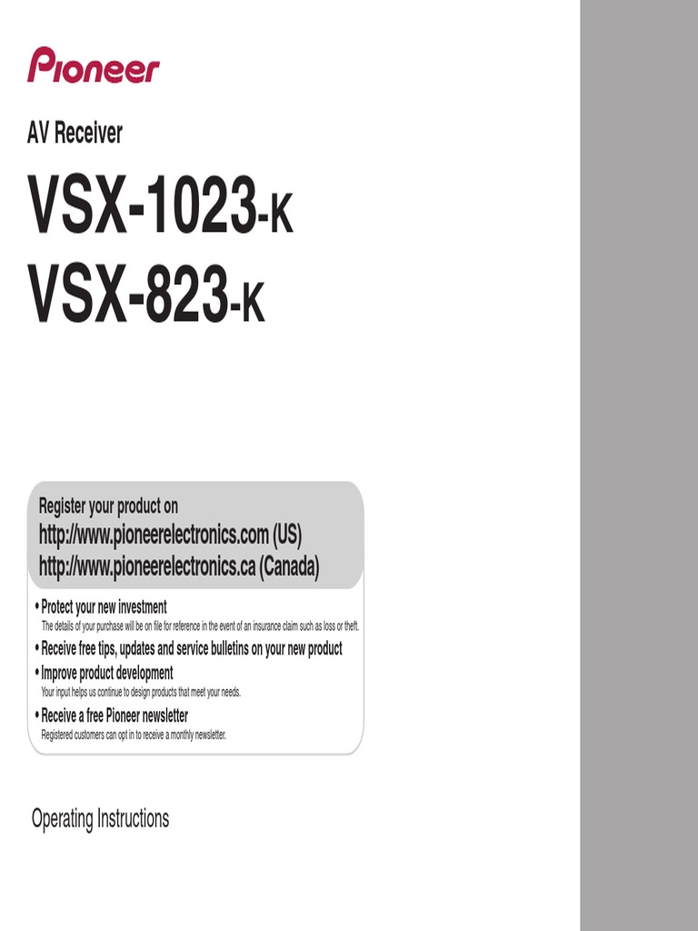 Pioneer VSX-823-K | PDF | Electromagnetic Interference | Radio