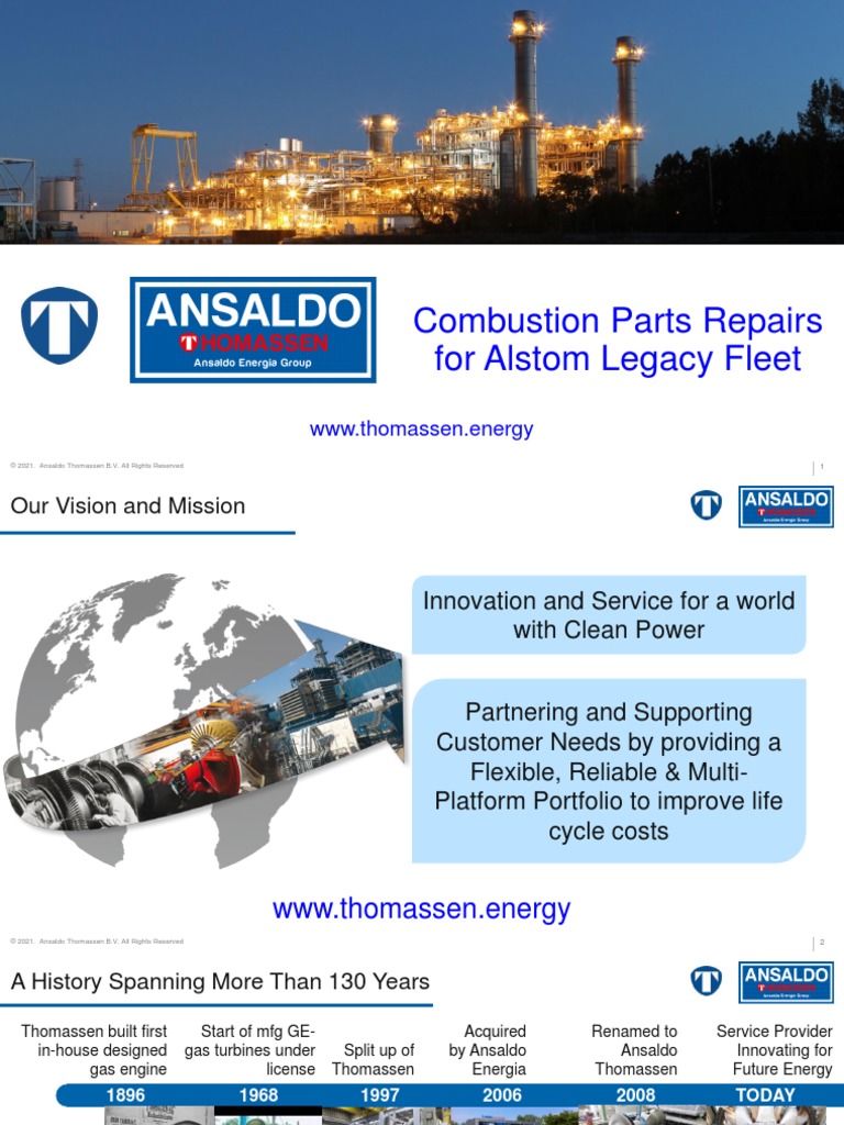 Ansaldo Thomassen Combustion Parts Repairs For Alstom Legacy Fleet ...
