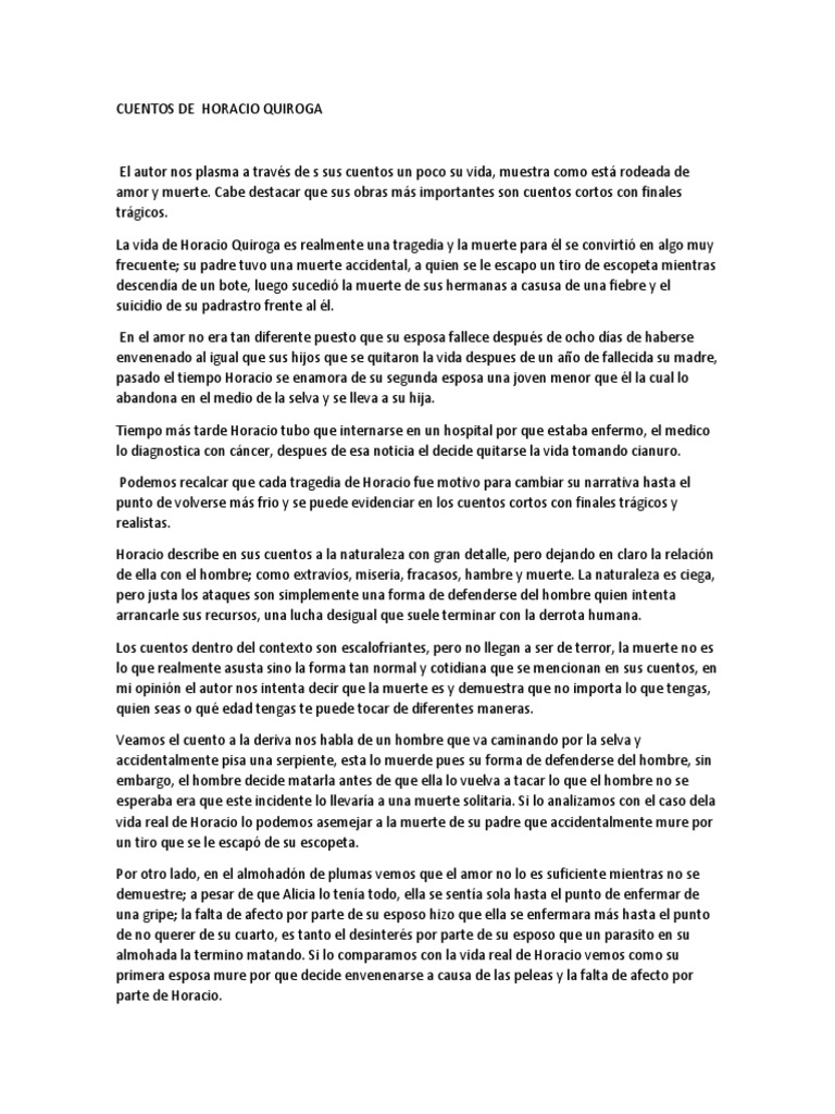 Cuentos de Horacio Quiroga | PDF