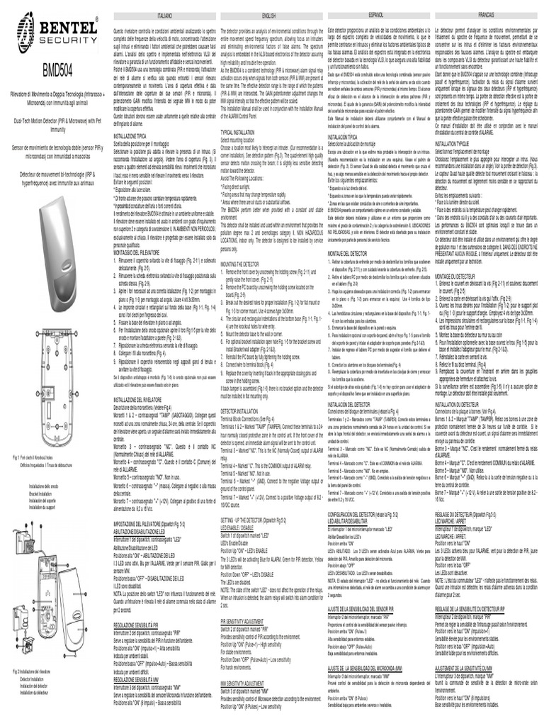 Bentel bmd504 Manuale | PDF