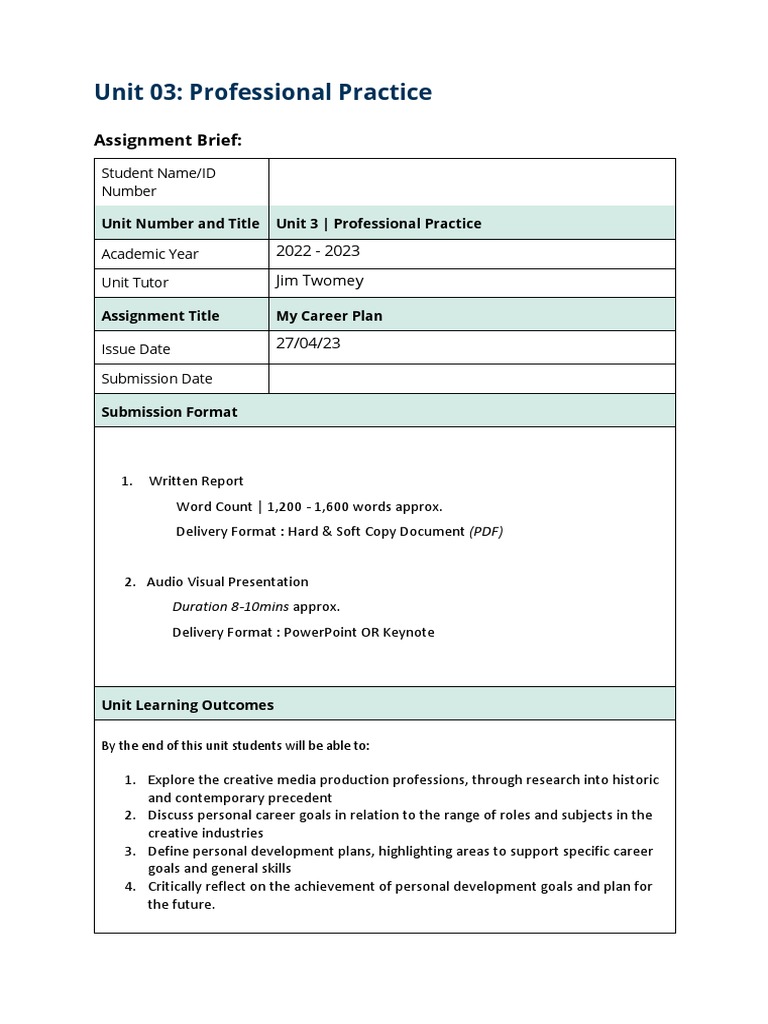 Unit 3 Professional Practice Print V05 270423 | PDF | Cognition | Learning