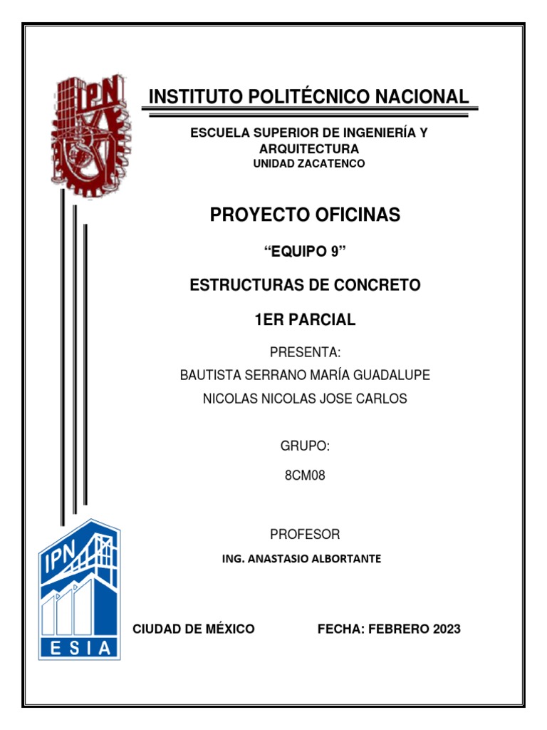 Equipo 9 Completo Oficinas | PDF | Hormigón | Concreto reforzado