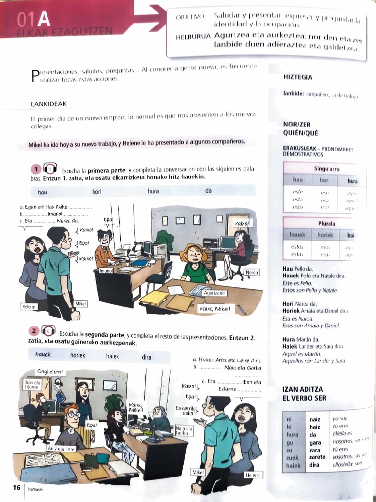 Euskera - Hirugarren Saioa | PDF | Sintaxis | Morfología Lingüística