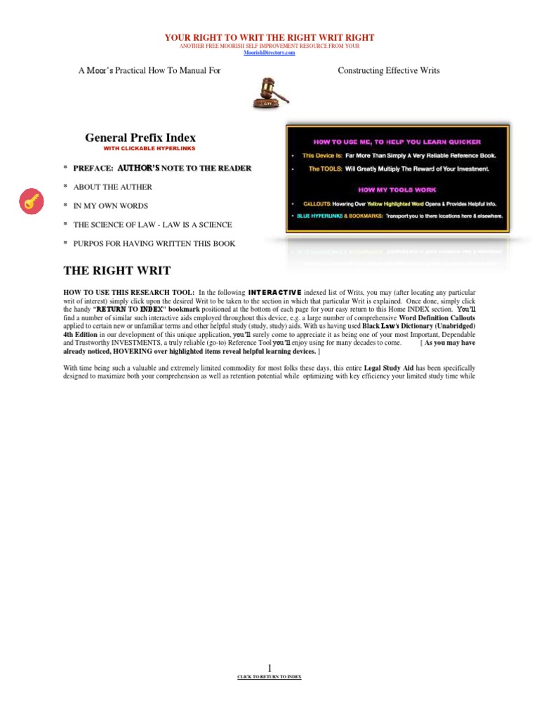 Your Right To Writ The Right Writ Right Pdf Writ Judiciaries