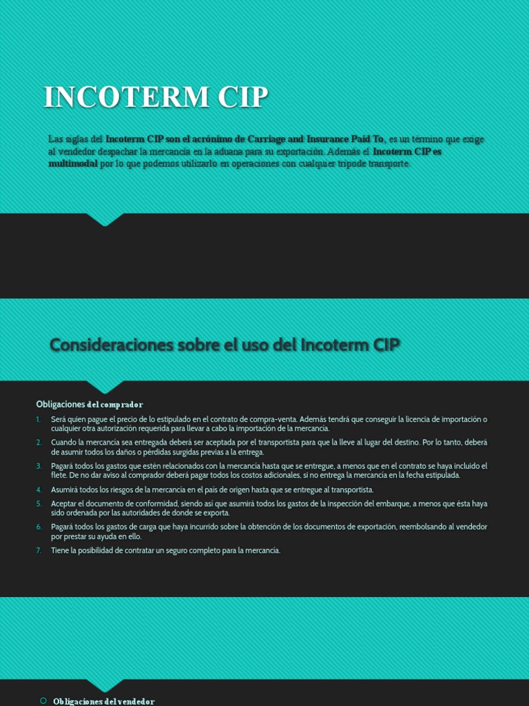 Incoterm Cip | PDF | Business | Economias