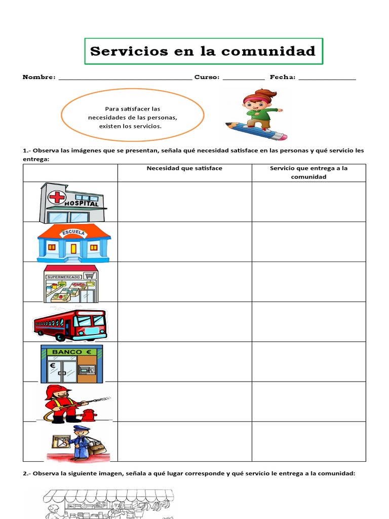 Guía Servicios en La Comunidad 2° Basico | Descargar gratis PDF ...