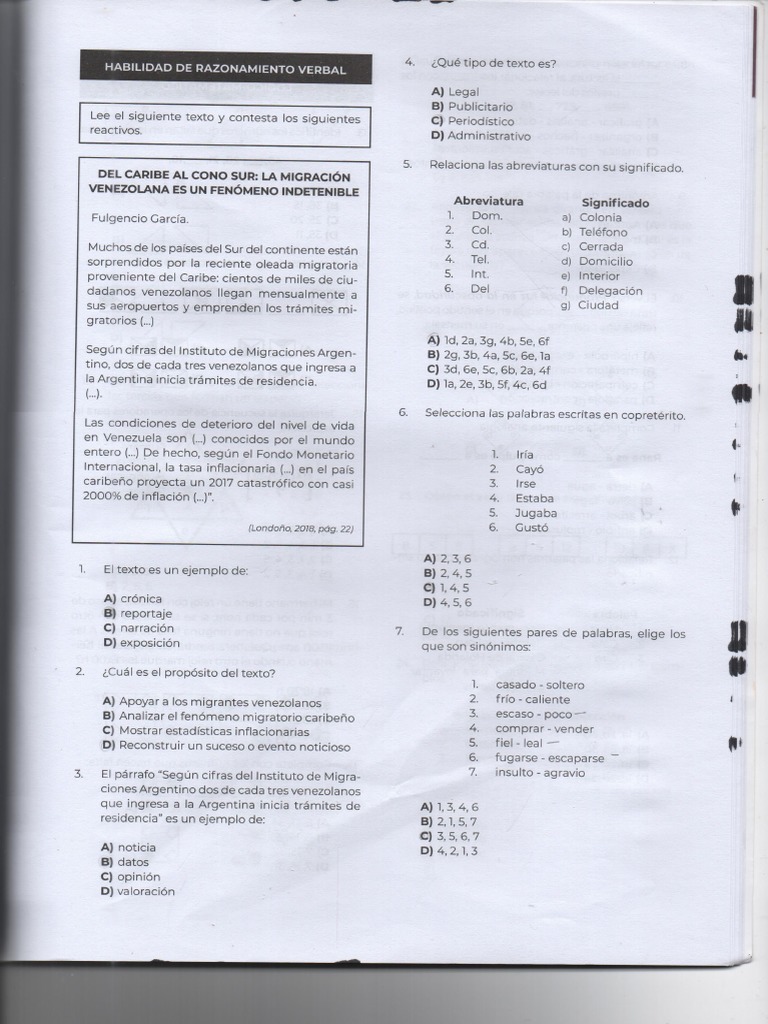 Examen Simulacro | PDF