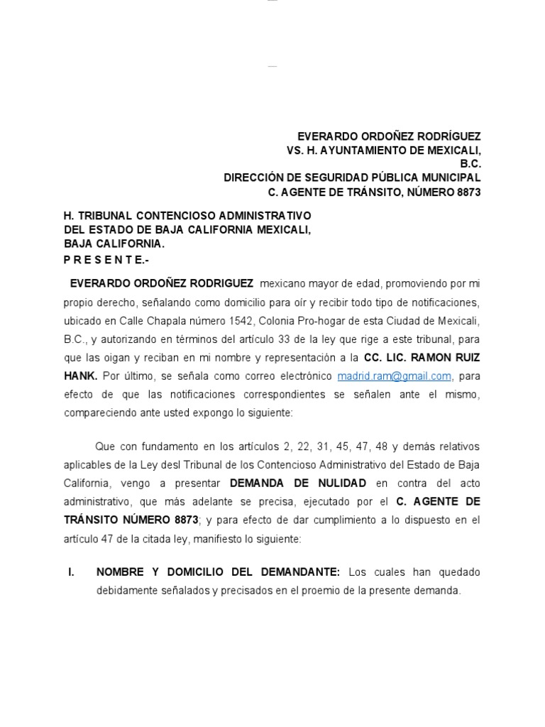 Demanda Juicio Contencioso Administrativo | PDF | Regulación | Multa (pena)