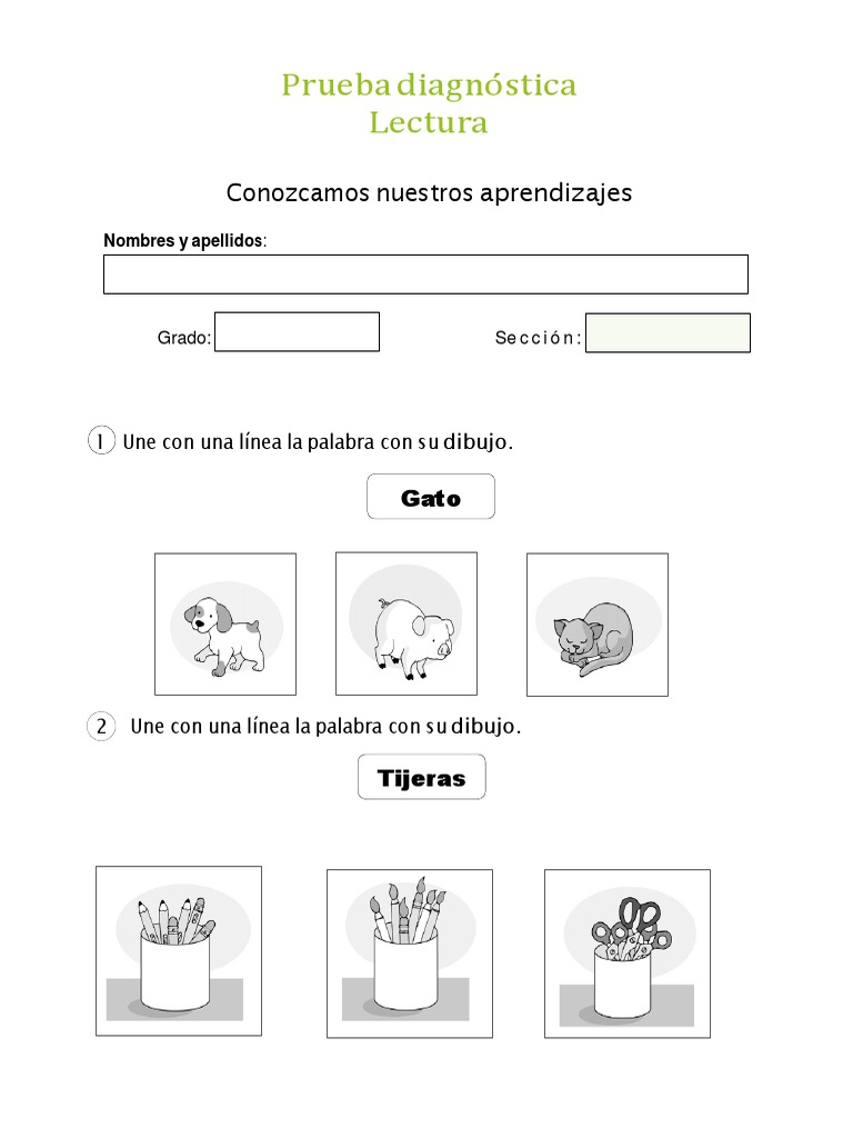 2do Grado - Prueba-Diagnostica-Lectura | PDF | Osos