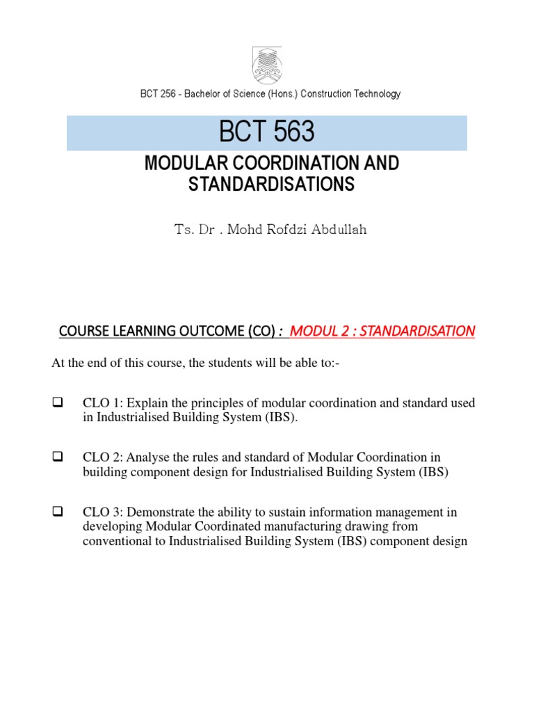 BCT 563 - Lecture 2 (Introduction To Standardisation) | PDF | Modularity BCT 563 - Lecture 2 (Introduction To Standardisation) | PDF | Modularity