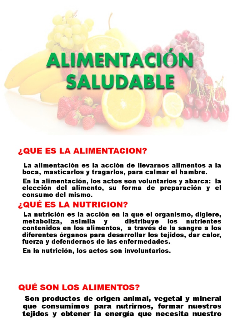 ALIMENTACIÓN SALUDABLE | PDF | gordo | Alimentos
