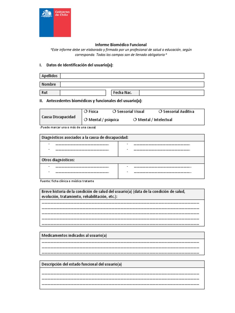 Informe Biomedico Funcional | PDF | Usuario (informática) | Medicina